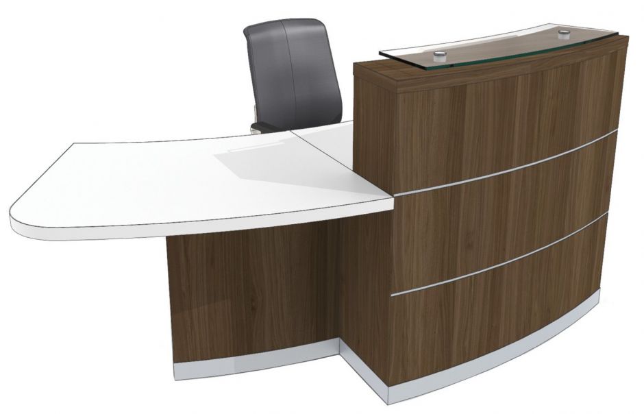 Curved Reception Desk - Eclipse Right Hand - Office Reality