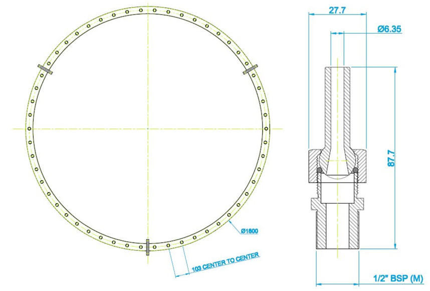 Fountain Spray Ring 1800mm | Fountain Nozzles - Water Garden UK