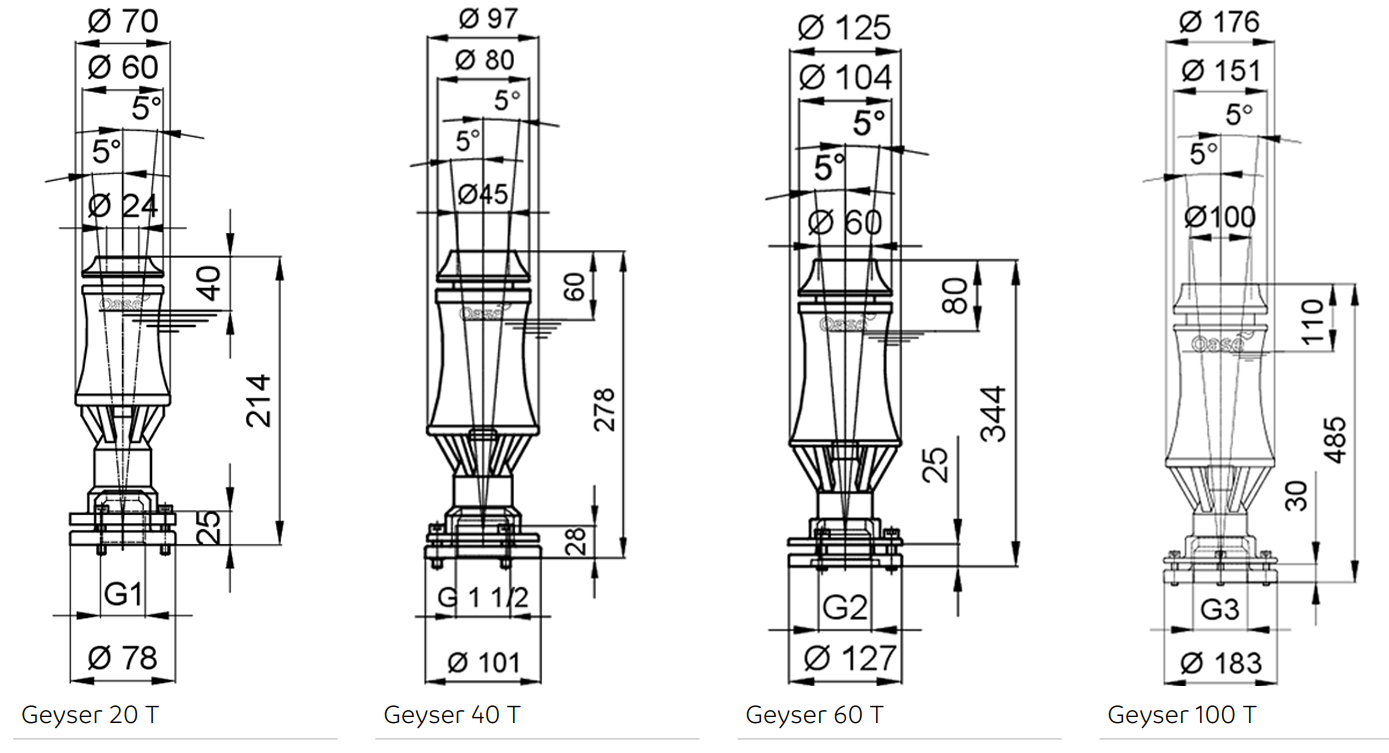 Geyser Jet Fountain Nozzle | OASE Fountains - Water Garden Ltd